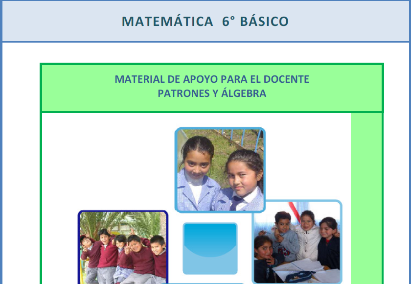 Material de apoyo para el docente Patrones y álgebra | educarchile